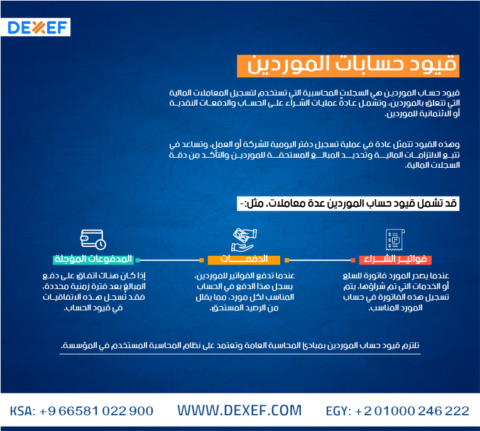 حسابات الموردين: دليل أنواع القيود المحاسبية وأبرز المشاكل وحلها - DEXEF